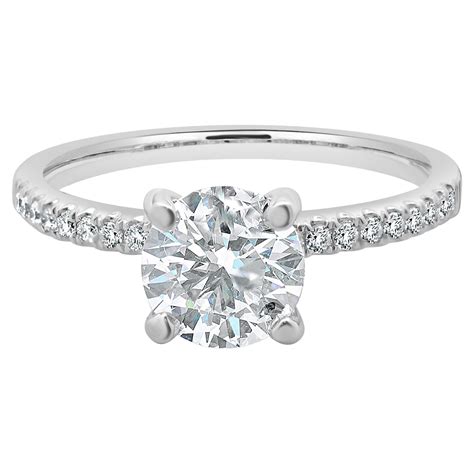 227 Round Brilliant Cut Diamond 14k White Gold Engagement Ring Gia