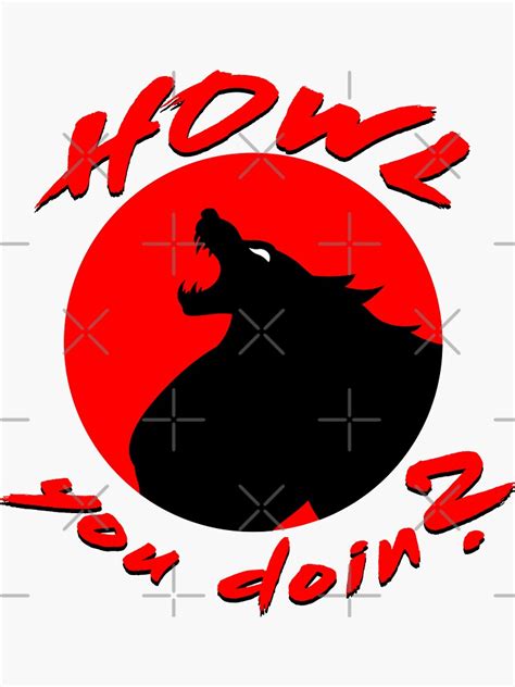 Howl You Doin Werewolf Illustration Sticker For Sale By Prodbynieco Redbubble