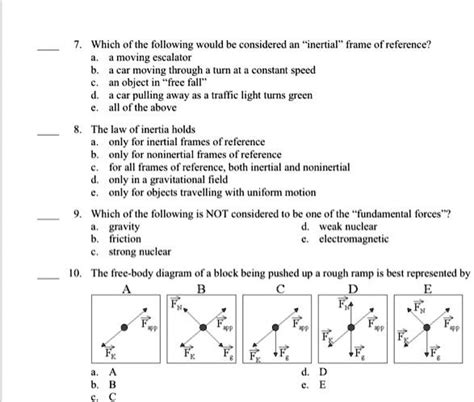 Solved Which Of The Following Would Be Considered An Inertial Frame