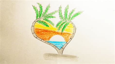 Love Tree Scenery Drawing How To Draw A Love Scenery Drawing MiM Art Gallery YouTube