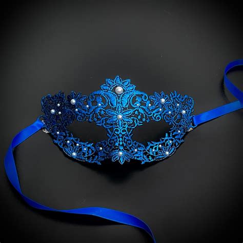 Blue Masquerade Mask Etsy