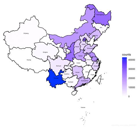R语言学习笔记——中国省 市热力图 源码巴士