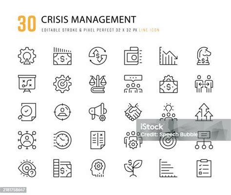 위기 관리 라인 아이콘 편집 가능한 획 픽셀 퍼펙트 리스크 관리에 대한 스톡 벡터 아트 및 기타 이미지 리스크 관리 개발 개선 Istock