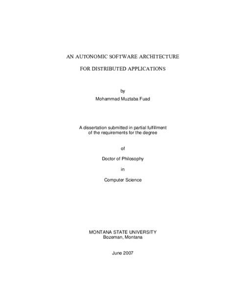 Pdf An Autonomic Software Architecture For Distributed Applications Mohammad Fuad
