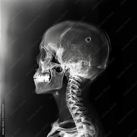 X Ray Image Of Human Skeleton Revealing Detailed Bone Structure And Anatomy Stock Illustration