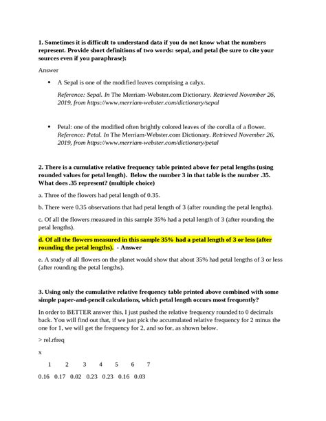 Math 1280 Assignment Unit 2 Exercises Statistics Docsity