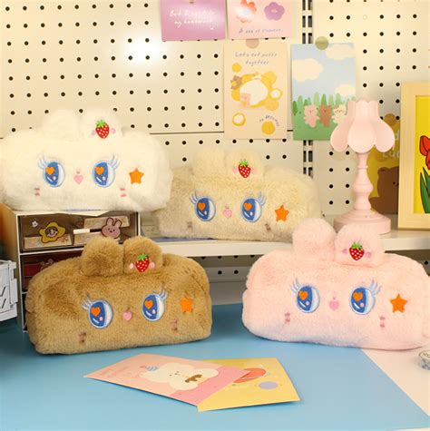 대용량 귀여운 토끼 인형 필통 새학기 중학생 고등학생 필통 여자 친구 생일 선물 펜슬정리 고등 중등 대 학생 파우치 에이블리