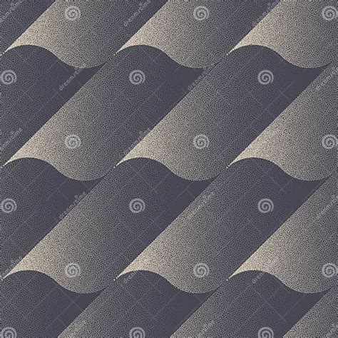 Wavy Layered Structure Seamless Pattern Trend Dotwork Abstract Vector Background Stock