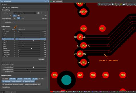 Kb Objects Outline Mode In Pcb Knowledge Base Technical Documentation