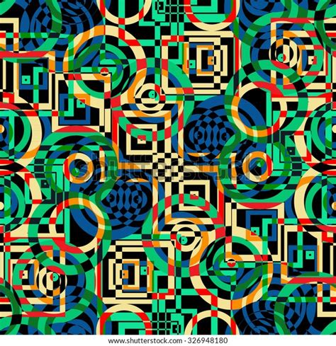 Colorful Texture Seamless Psychodelic Pattern Background Stock Vector