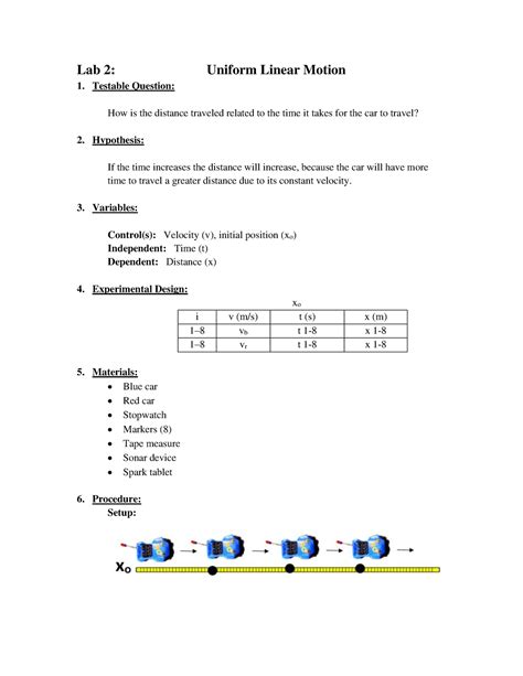 Phy 111l Lab 2 Uniform Linear Motion Lab 2 Uniform Linear Motion