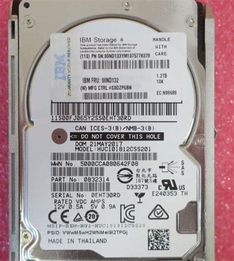 Ibm Ds8000 1 2tb 10k Sas Sed 2 5 Hard Drive Hdd Huc101812css201 00nd132 00nd133