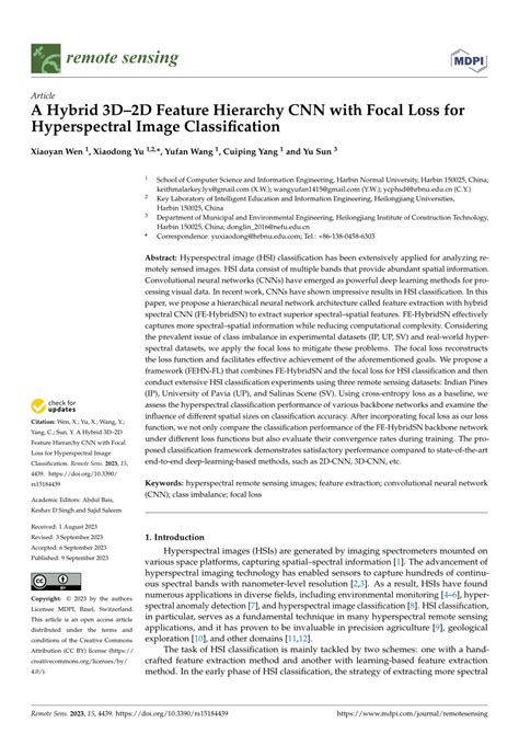 Pdf A Hybrid 3d 2d Feature Hierarchy Cnn With Focal Loss For
