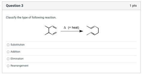 Solved Classify The Type Of Following Reaction Substitution Chegg