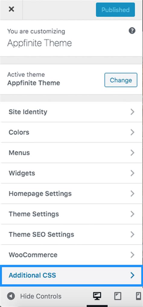 Additional Css Appfinite