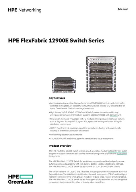 Hpe Networking Comware Switch Series 5945 Data Sheet