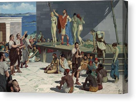 Men Bid On Women At A Slave Market Canvas Print Canvas Art By Hm Herget