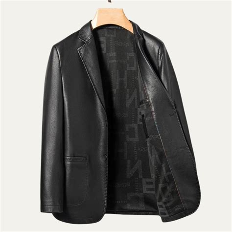 The Brookridge Mens Slim Fit Leather Blazer Jacket Fifth Avenue Gents
