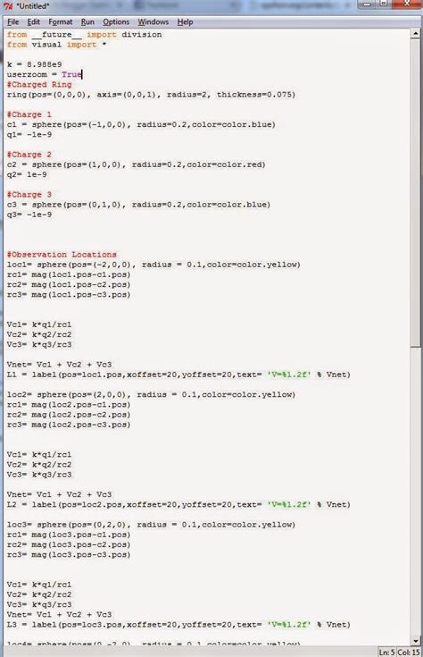 physics 4b yhuang vpython electric potential