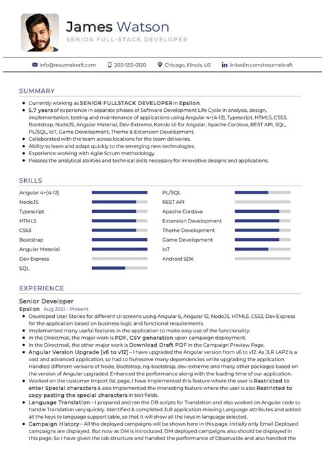 senior full stack developer resume sample in 2025 resumekraft