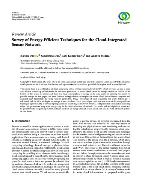 Pdf Survey Of Energy Efficient Techniques For The Cloud Integrated
