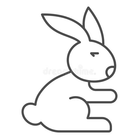 Easter Rabbit Thin Line Icon Easter Holiday Concept Vector Graphics Stock Vector