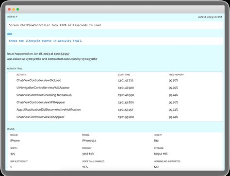 Report Bugs In Ios Apps Detect Performance Issues Memory Leaks Crashes Frame Rate Issues