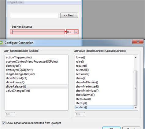 Qt Designer Connect Qslider And Qdoublespinbox Both Ways Stack Overflow