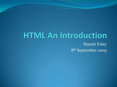 Html An Introduction Ppt Free Download