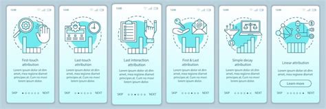 Premium Vector Attribution Modeling Types Turquoise Onboarding Mobile
