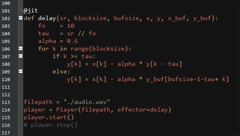 Python：エフェクター（音響効果処理）を簡単に実装・リアルタイム再生できるクラスの作成 Wizard Notes