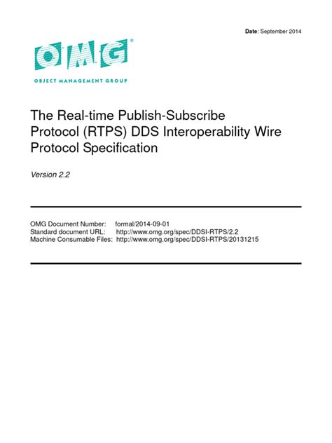 Omg Dds Rtps Ddsi V22 Pdf Computing Software Engineering