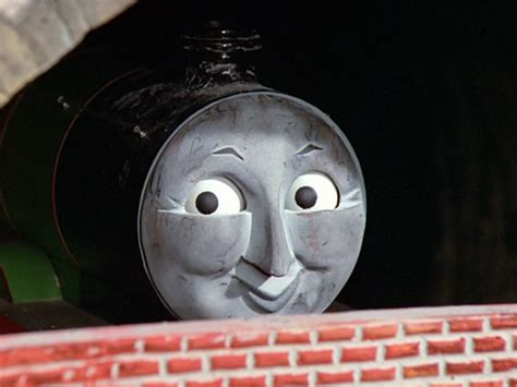 A Close Up Of A Train With A Face On It