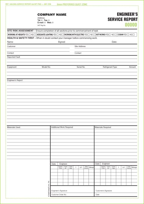 Fault Report Template Word