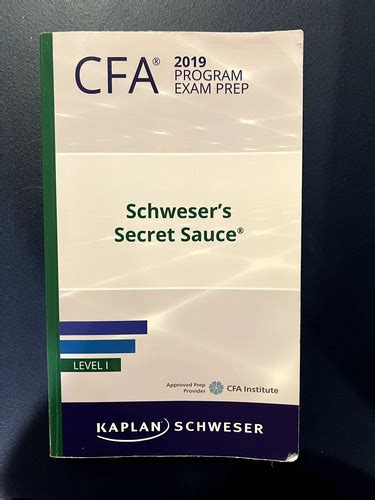 Kaplan Cfa Level I Schwesers Secret Sauce Ebay
