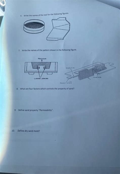 Solved 6 Write The Names Of The Tool For The Following
