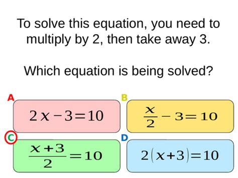 Quiz On Two Step Equations Teaching Resources
