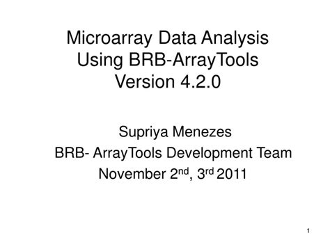 Ppt Brb Arraytools V420 Microarray Data Analysis For Researchers Powerpoint Presentation