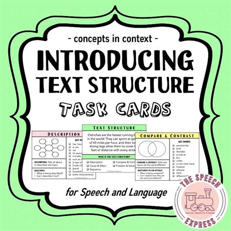 Concepts In Context Introducing Text Structure Task Cards — The Speech