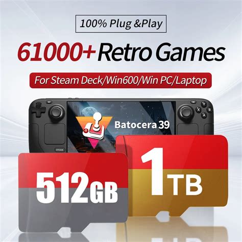 512g 1tb การ์ดหน่วยความจำ Tf สำหรับ Steam Deck Win เกมคอนโซลพกพา Pc ที่มีเกมย้อนยุคมากกว่า 61000
