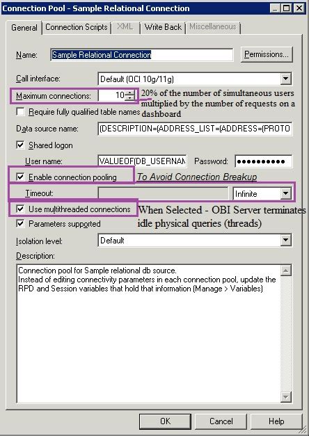 obiee performance management obiee performance tuning by connection pool