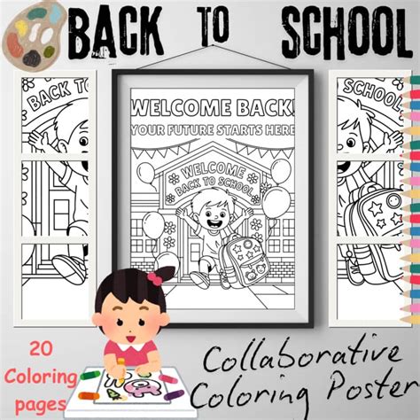 Back To School Collaborative Coloring Poster Creative Classroom Unity
