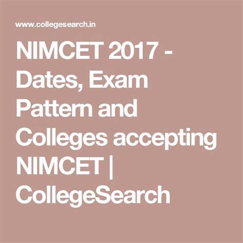 Nimcet 2017 Dates Exam Pattern And Colleges Accepting Nimcet Collegesearch