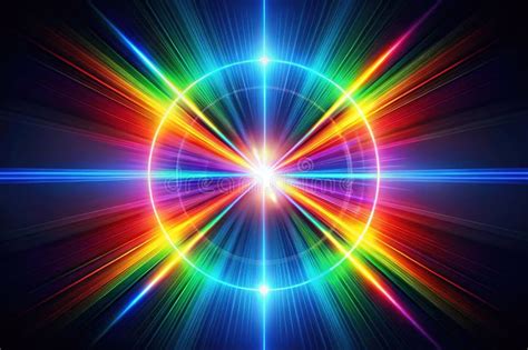 Stunning Abstract Light Diffraction Pattern A Vibrant Optical Phenomena Illustration Stock