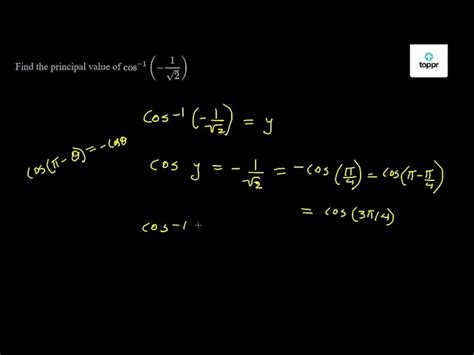 Find The Principal Value Of Cos 1 1 2