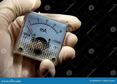 Old And Analog Current And Voltage Meters Stock Image Image Of
