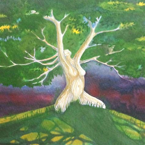 Watercolor Tree Woman Painting Fine Art Print Sensual Tree Etsy