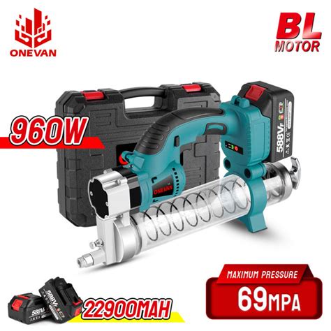 Cordless Grease Pump 10000psl 689bar High Pressure Brushless Car Lubricating Oil Injector Fat