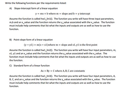 Solved Write The Following Functions Per The Requirements