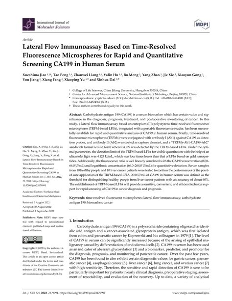 Download Pdf Lateral Flow Immunoassay Based On Time Resolved Fluorescence Microspheres For